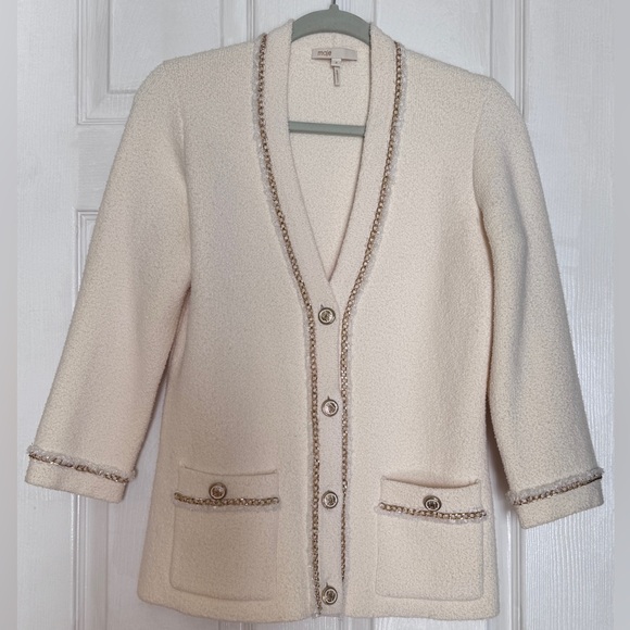 Maje | Jackets & Coats | Maje New Elegant Winter White Flex Sweater ...